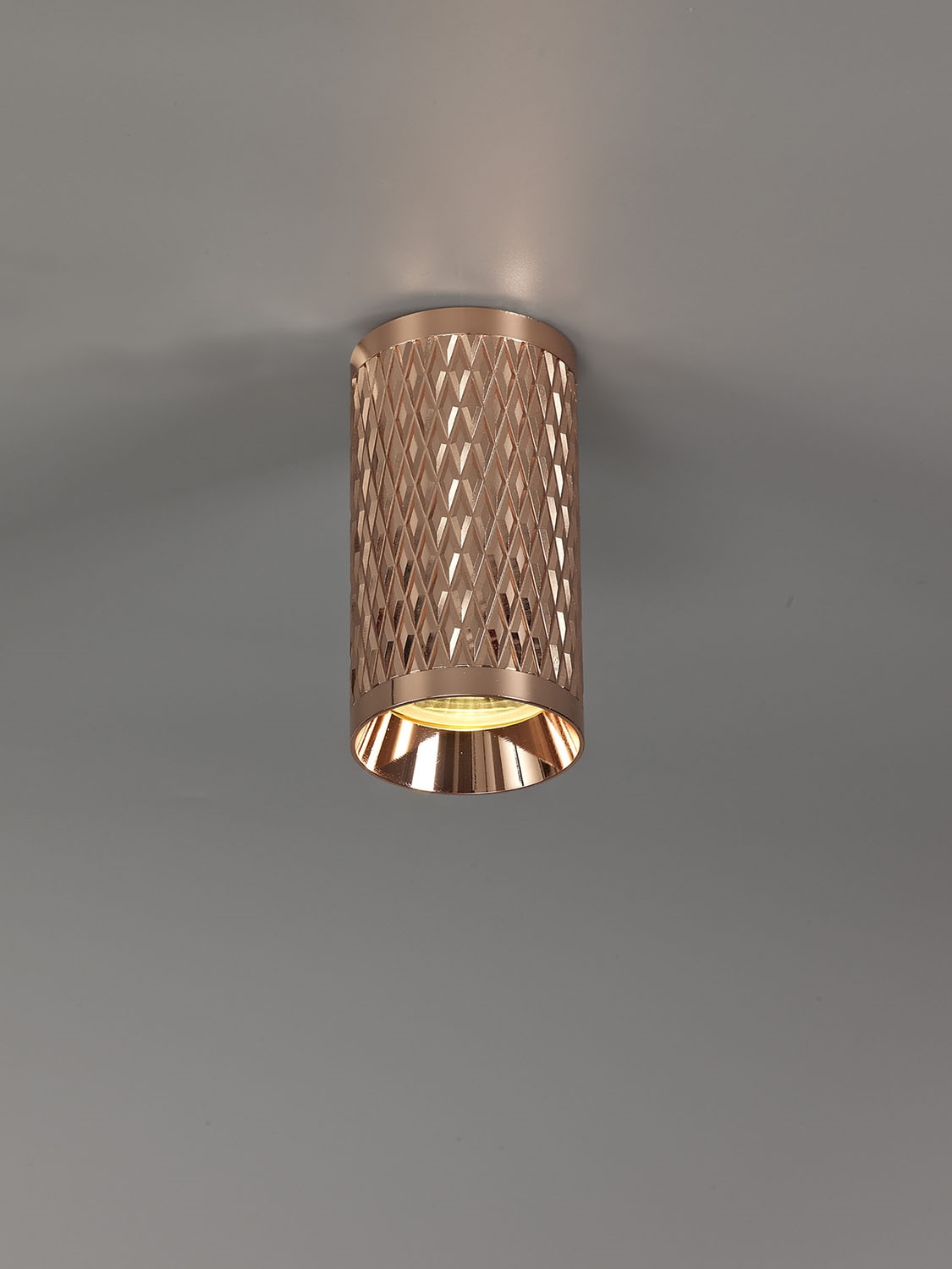 Piper 11cm Surface Mounted Ceiling Light - 1 x GU10 - Rose Gold