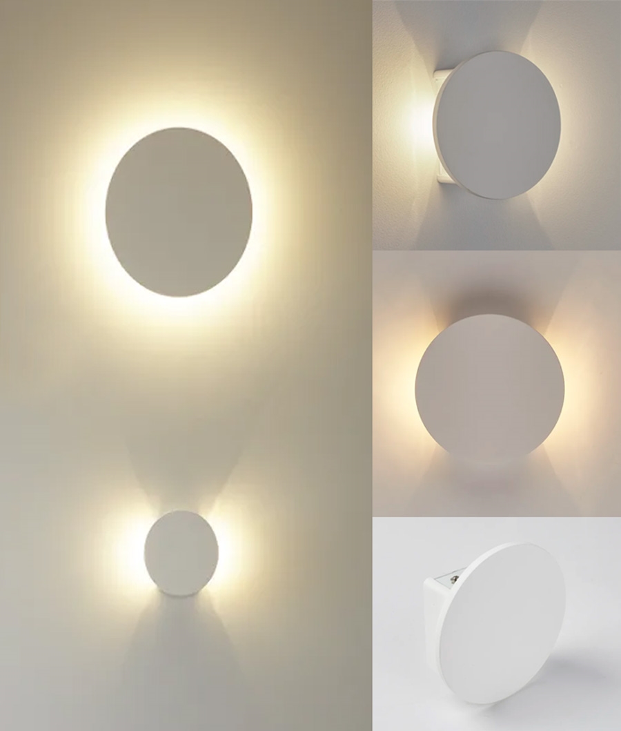 LED Circular Backlit Plaster Wall Light - Warm White