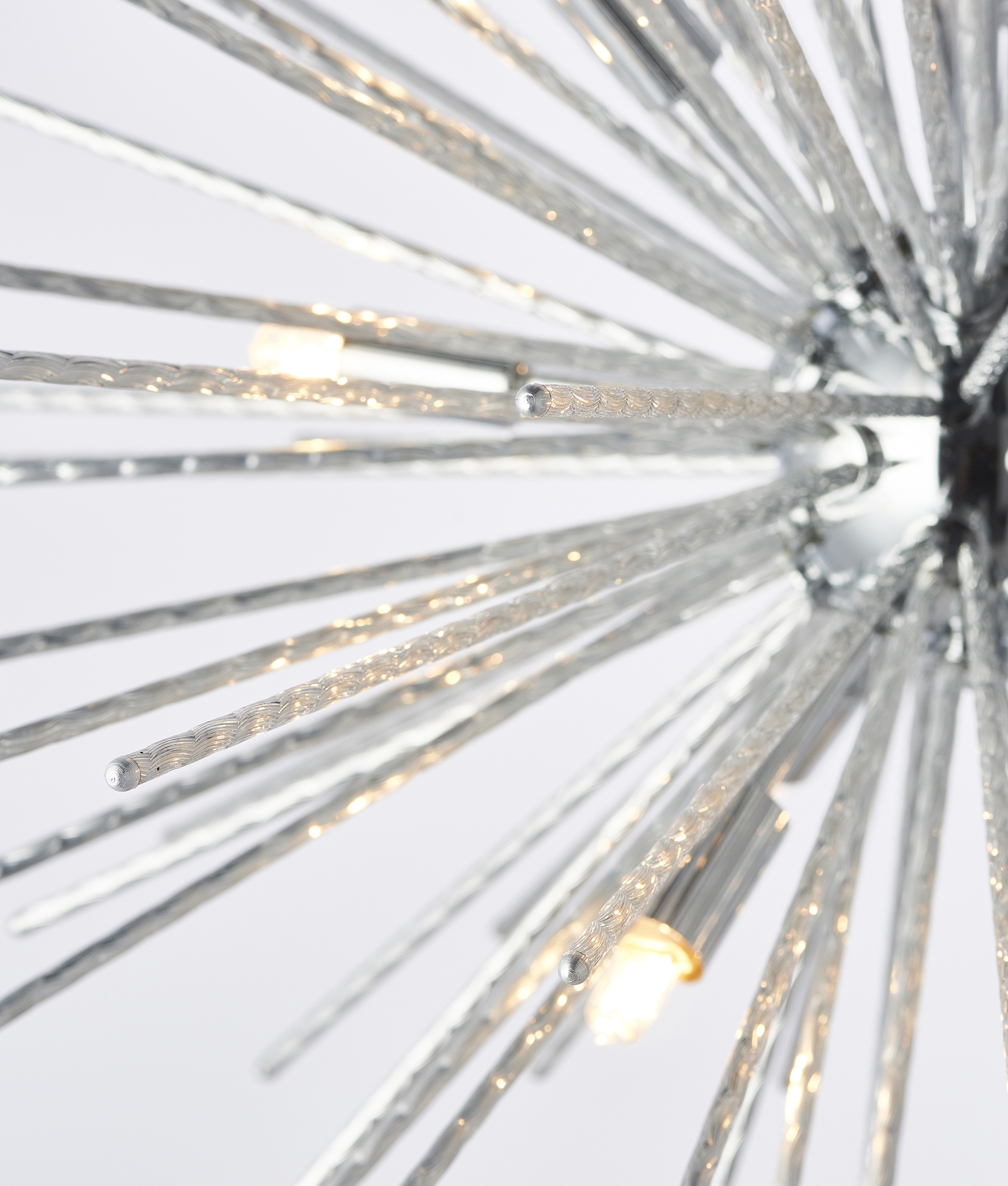 Sputnik Star Effect Pendant with Chain Suspension - Gold or Chrome