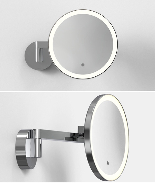 Light Up IP44 Magnified Round Bathroom Shaving Mirror - 2 Finishes