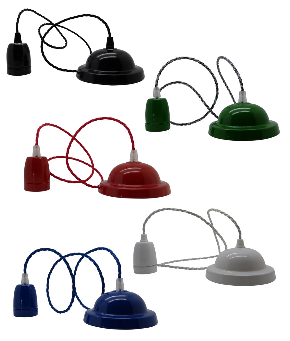 Pendant Flex with Ceramic Ceiling Rose for E27 Bulb