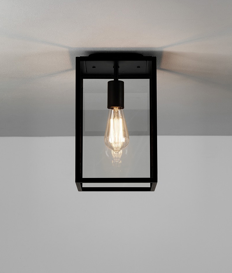 Framed Glass Porch Lantern - Ceiling Mounted Box Lantern