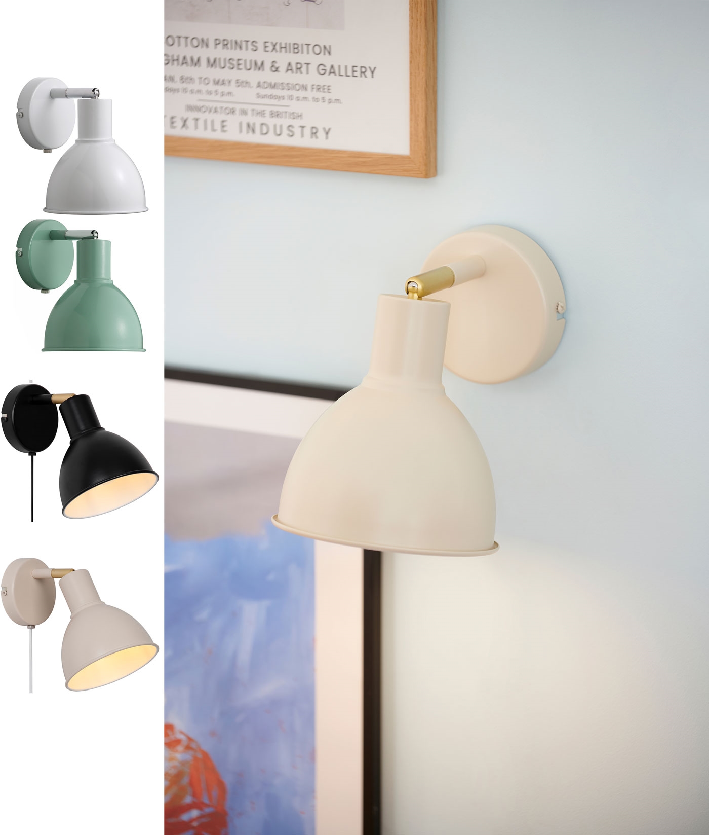 Metal Adjustable Wall Mounted Spotlight in a Postwar Factory Factory Style