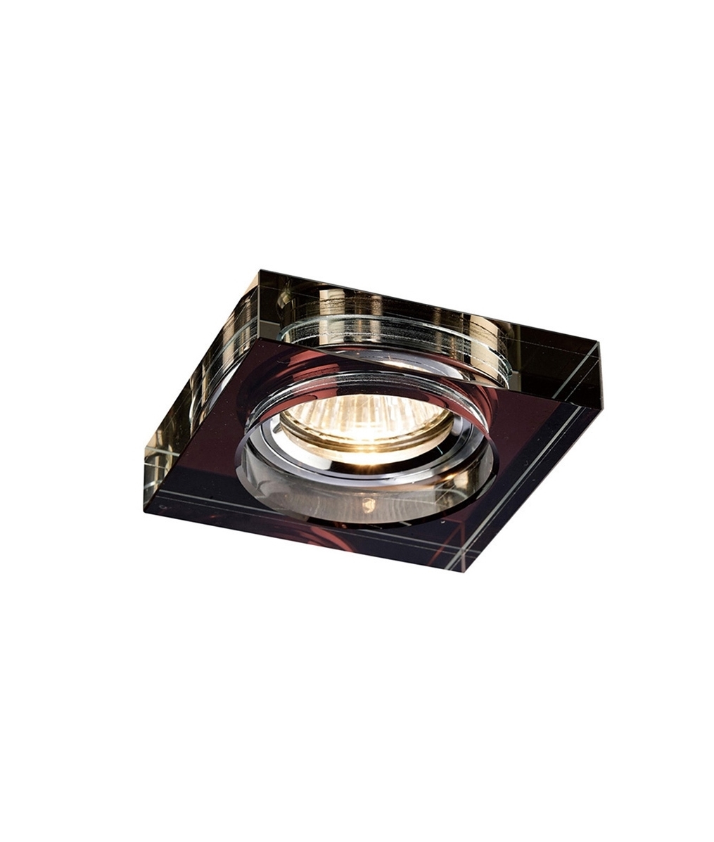 Square Crystal Glass Downlight with Deep Recessed Lamp