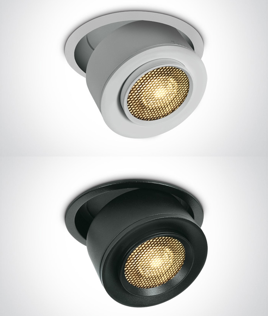 One Light 11115G/W/W WHITE RECESSED COB 15W WW IP20 15-45deg ADJUSTABLE ...