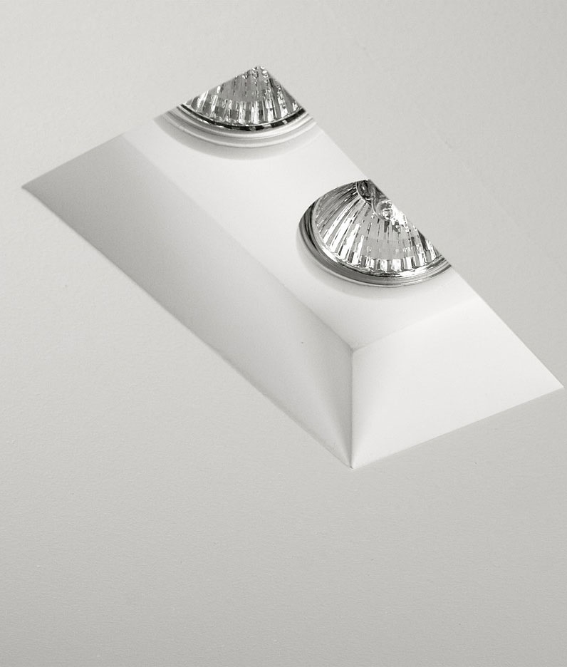 Double Lamp Trim Less Recessed Plaster-in Downlight