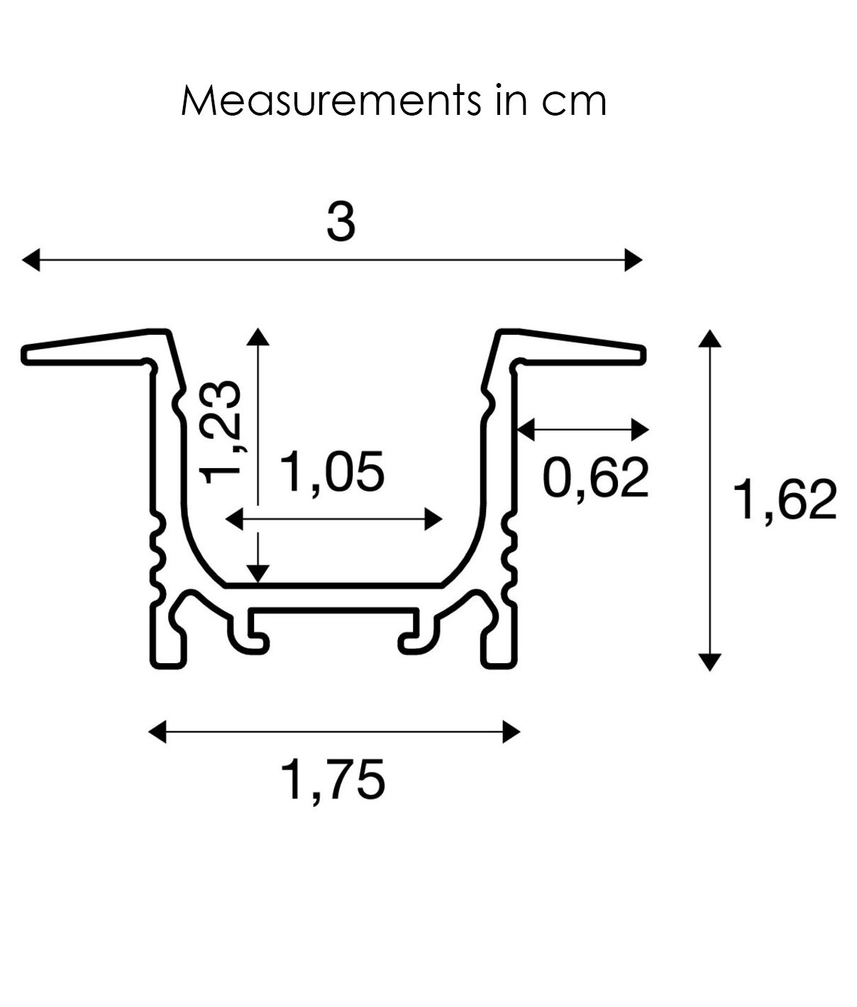 Recessed LED Profile in 2 Metre Lengths