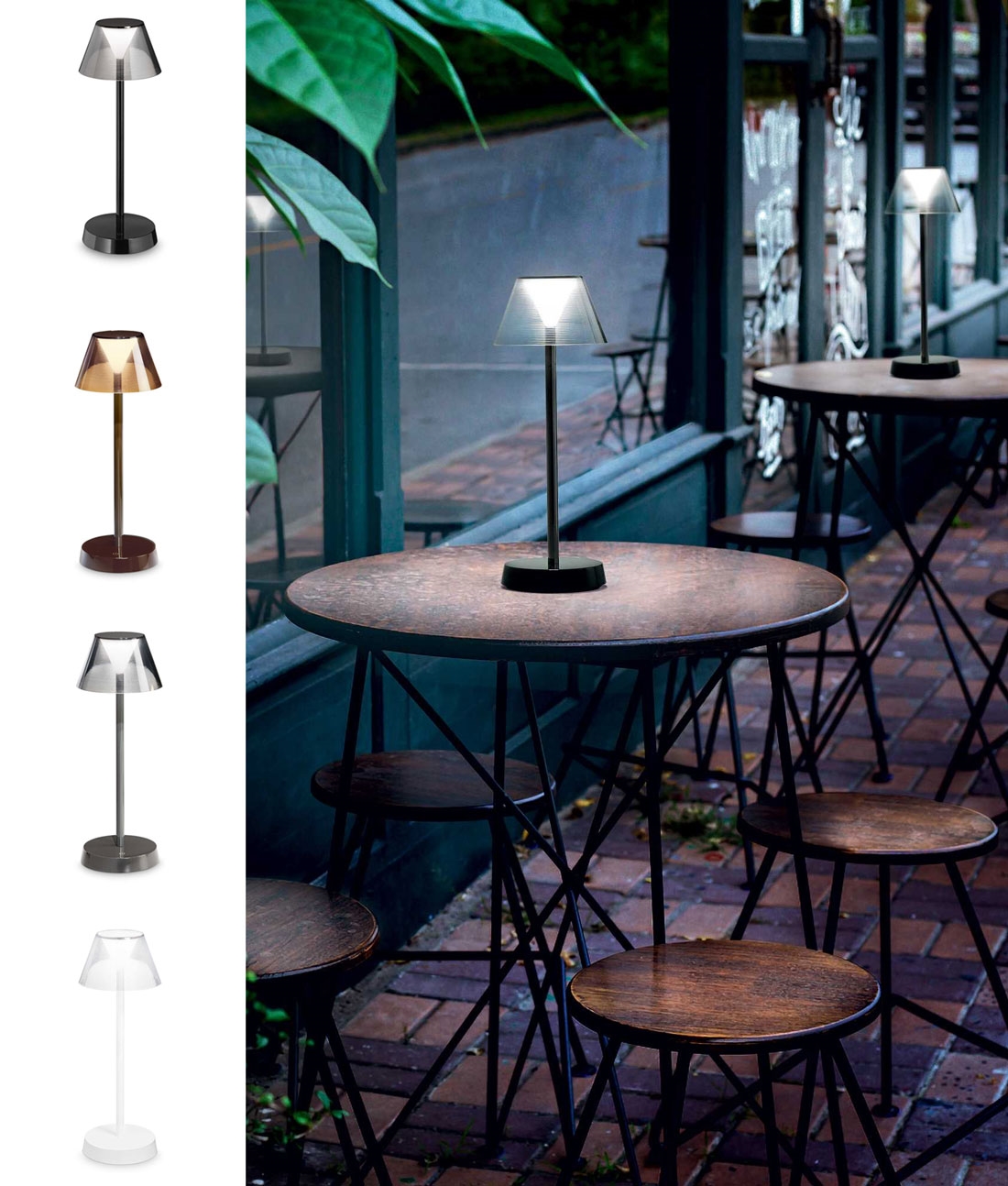 Rechargeable LED Table Light with Transparent Shade 4 Options