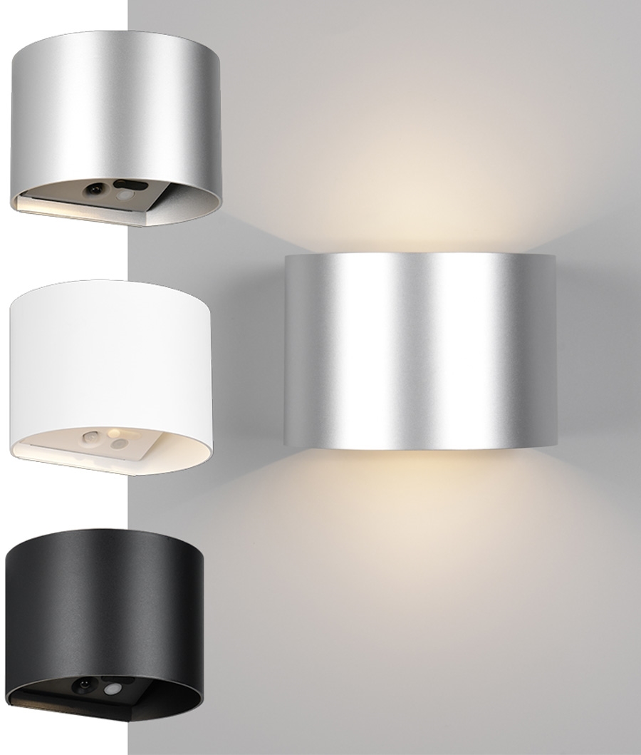 Curved Up & Down Rechargeable PIR Wall Light IP44 Rated