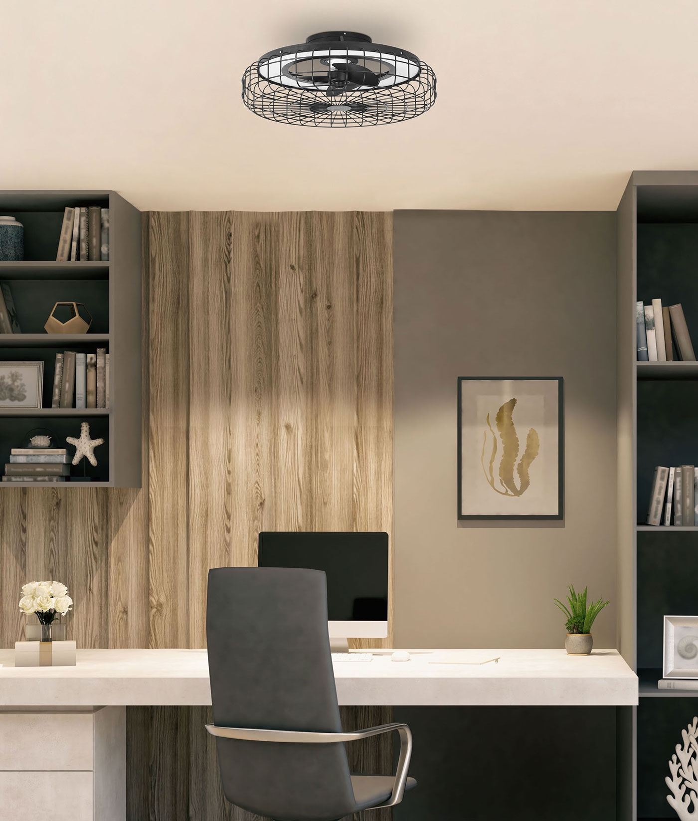 Dimmable LED Illuminated Retro Ceiling Fan with 3 Blades - Great for ...