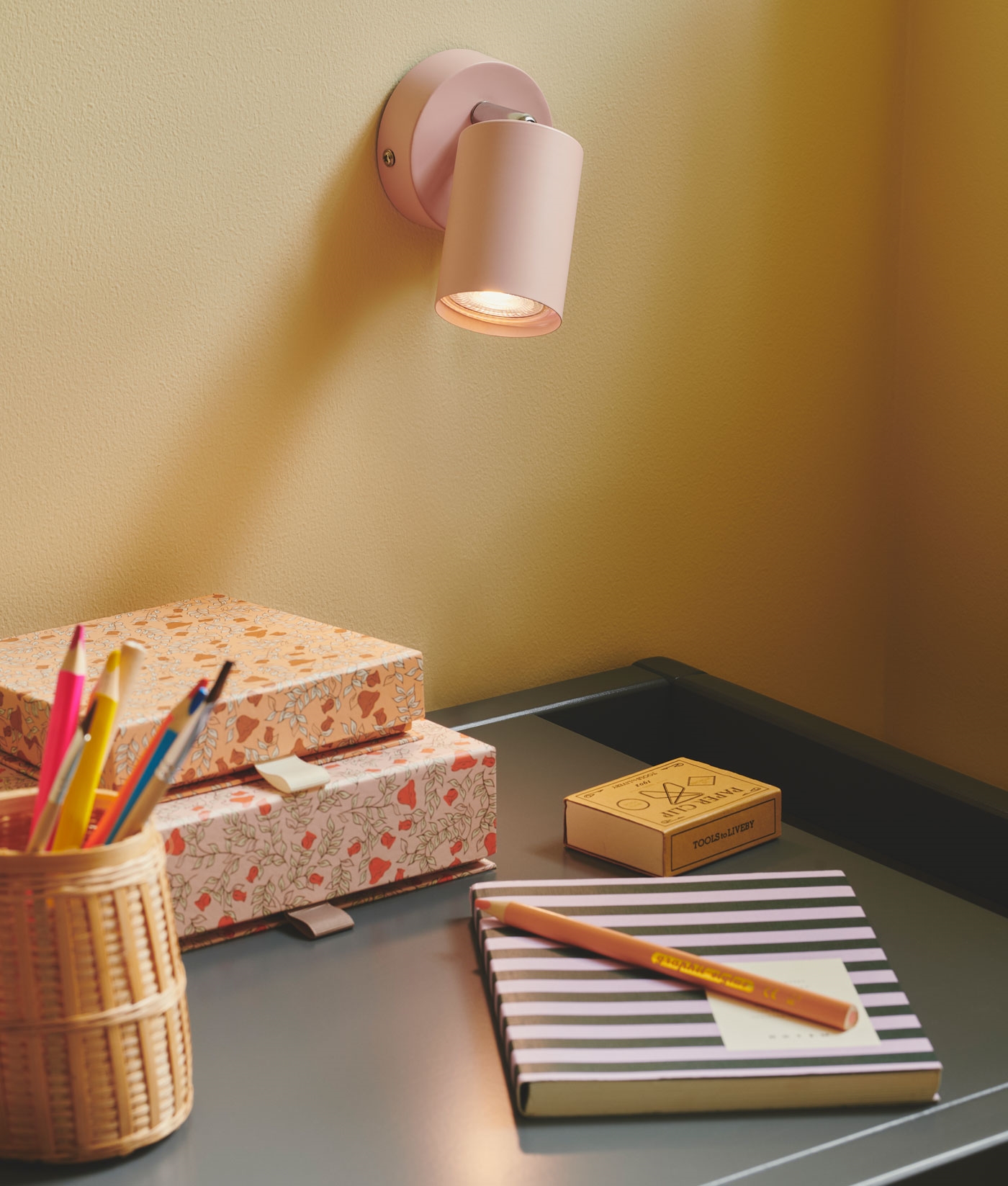 Switched Adjustable Single Spotlight in 7 Colours