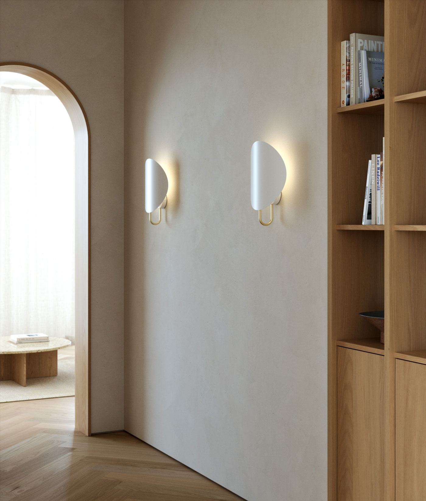 Circular Curved Wall Light Providing Indirect Soft Light
