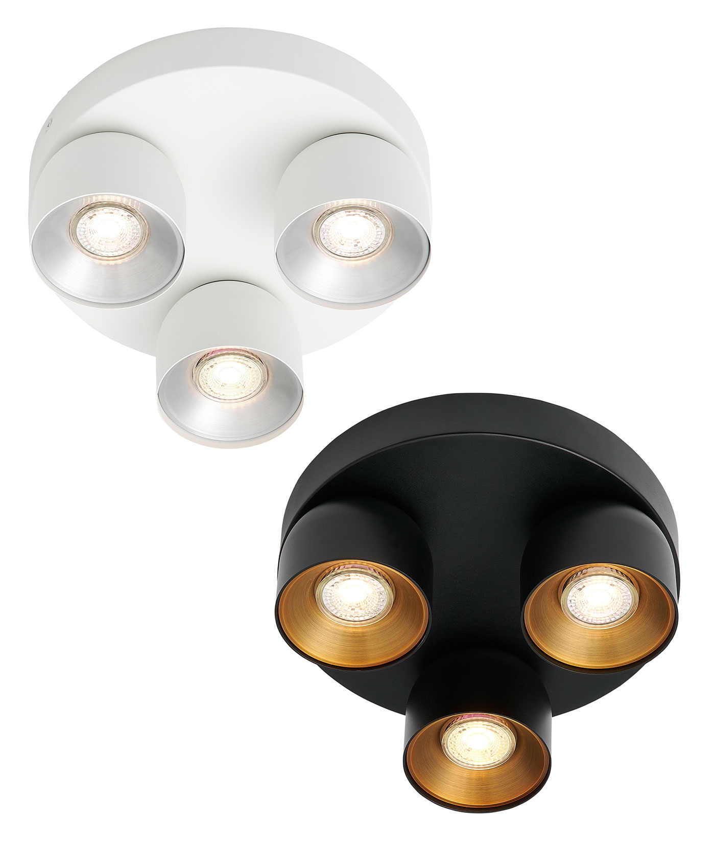 Triple Lamp Surface Mounted Adjustable Spotlight Plate