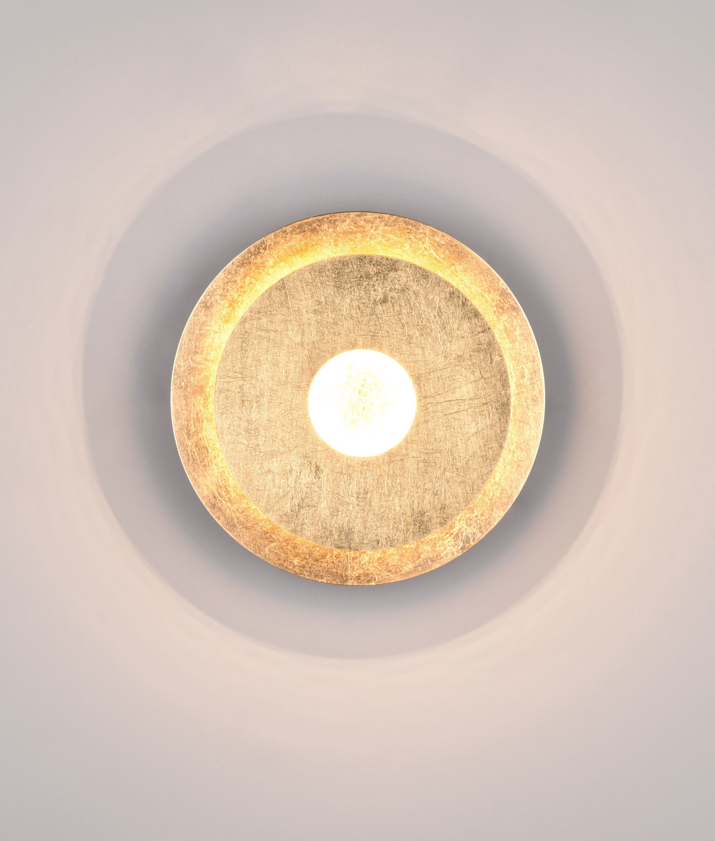 Round LED Wall Light with Circular Adjustable Light Source in Gold Finish