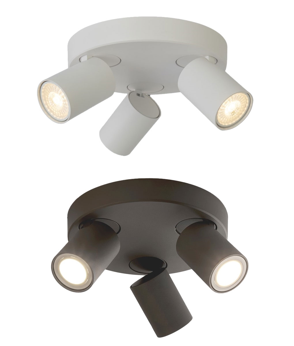Adjustable 3 Light Round Spotplate in White or Black