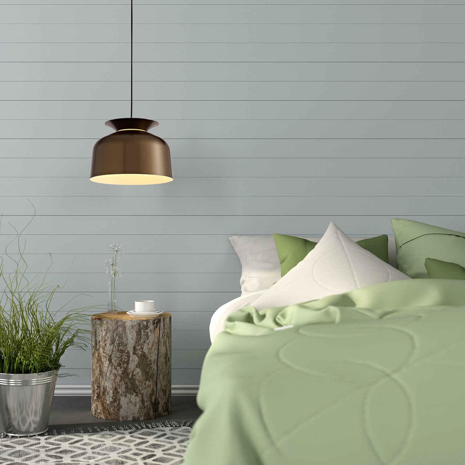 Russo Single Pendant - 1 Light Adjustable E27 - Antique Bronze