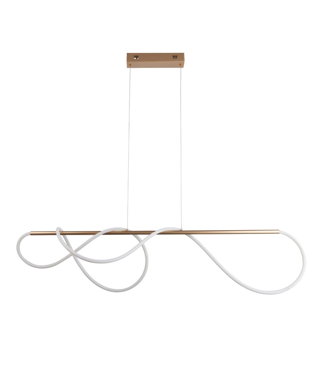 Linear Satin Gold Suspended Pendant with Flexible LED