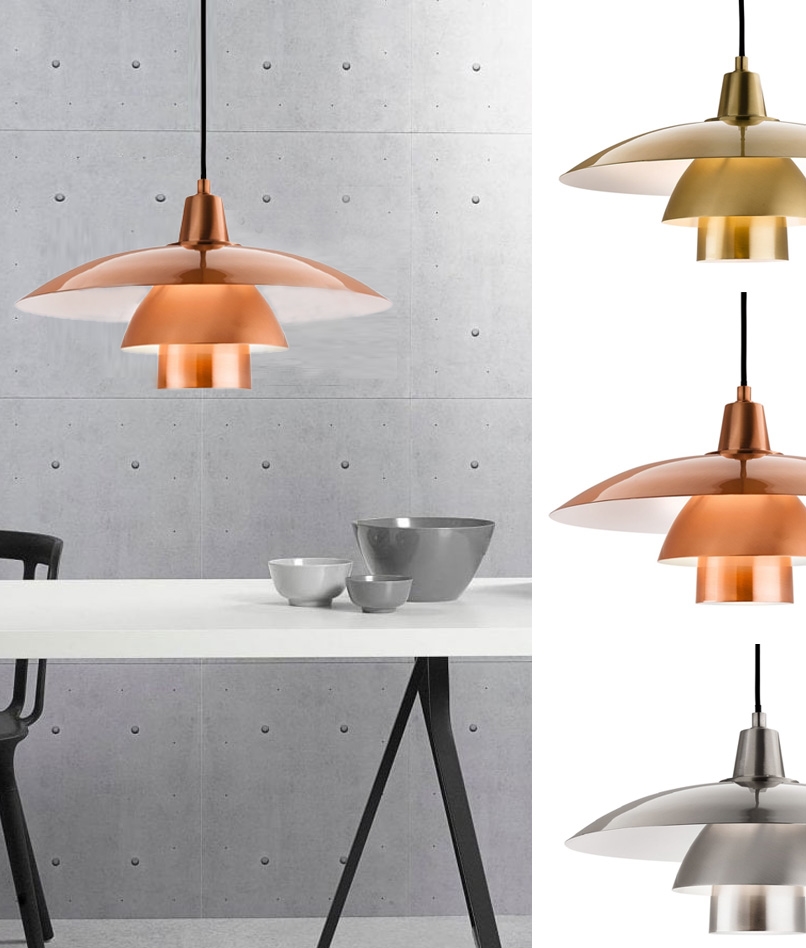 Steel Scandinavian Pendant in Layered Design - 3 Finishes