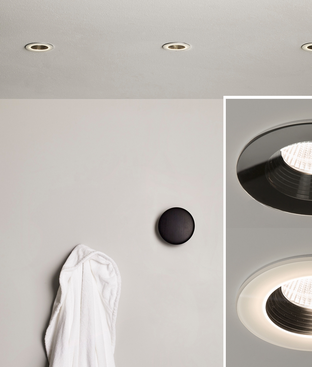 Stunning Round Glass LED Bathroom Downlights in Black or White ...