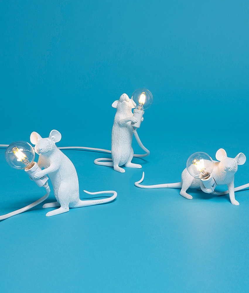 Seletti LED Bulb Mouse Table Lamp - Standing or Crouching