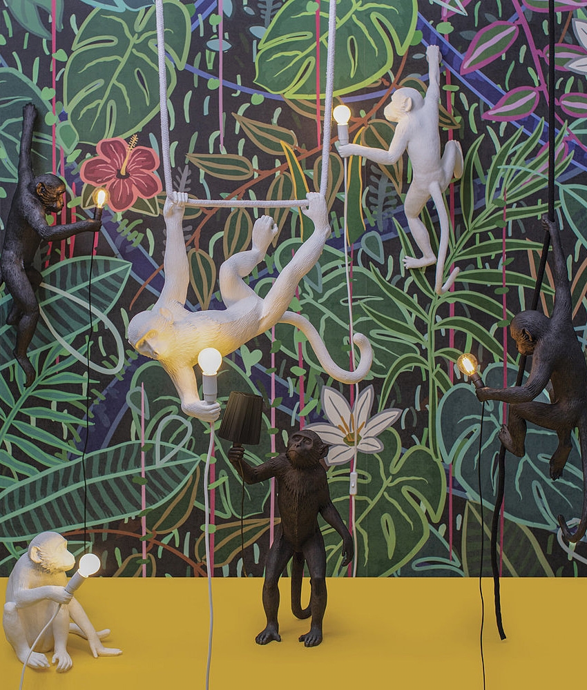 Exterior Seletti Sitting Monkey Table Light with LED Lamp