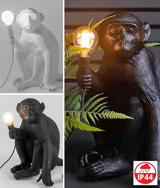 Exterior Seletti Sitting Monkey Table Light with LED Lamp