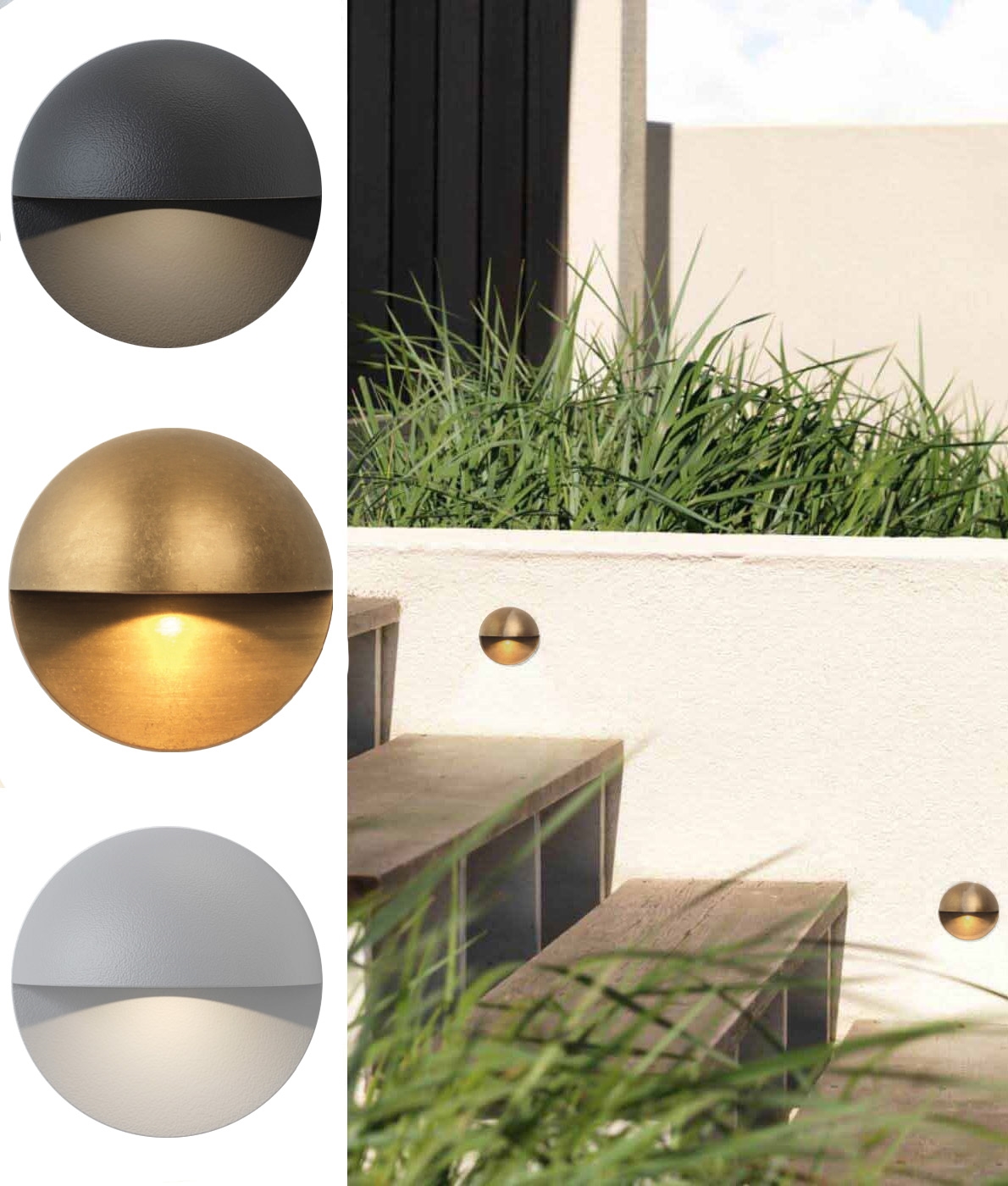 Semi-Recessed Low-Level Guide Light - Low-Glare, Long-Life LED and ...