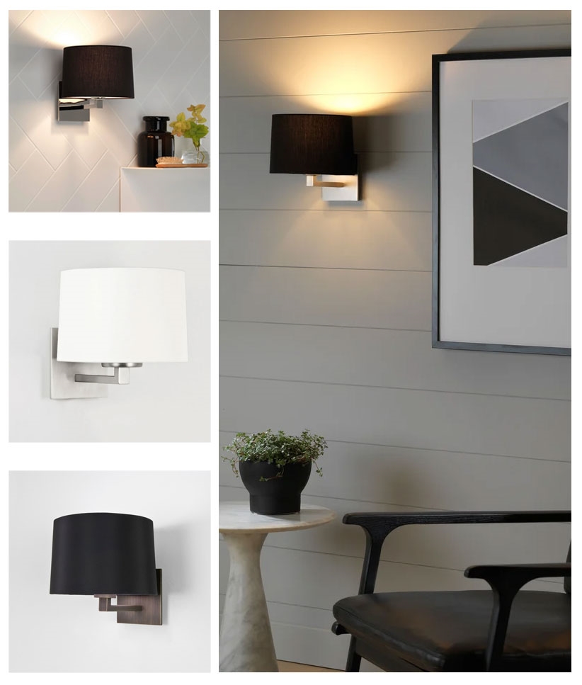 Fixed Wall Bracket in Choice of 3 Finishes plus Several Shade Options