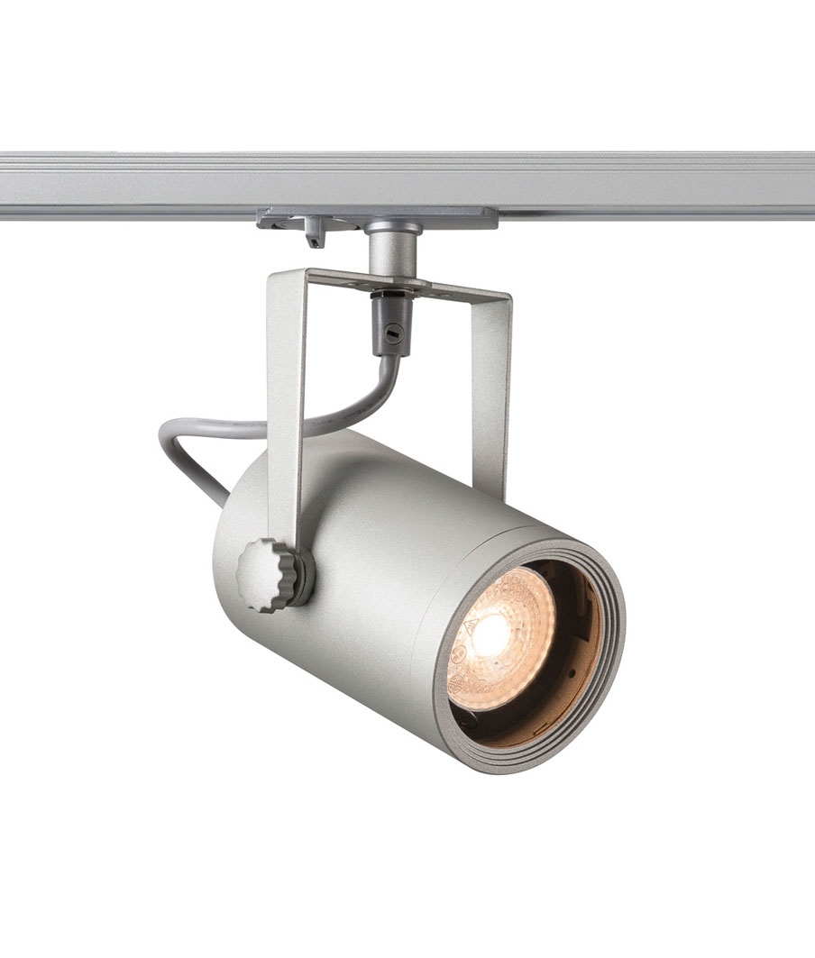 GU10 spotlight on adjustable bracket for single circuit track