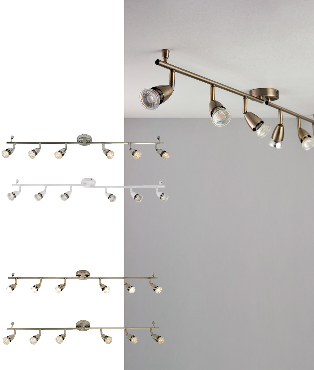 Value Spot Bar Light with 4 or 6 Adjustable Lampheads