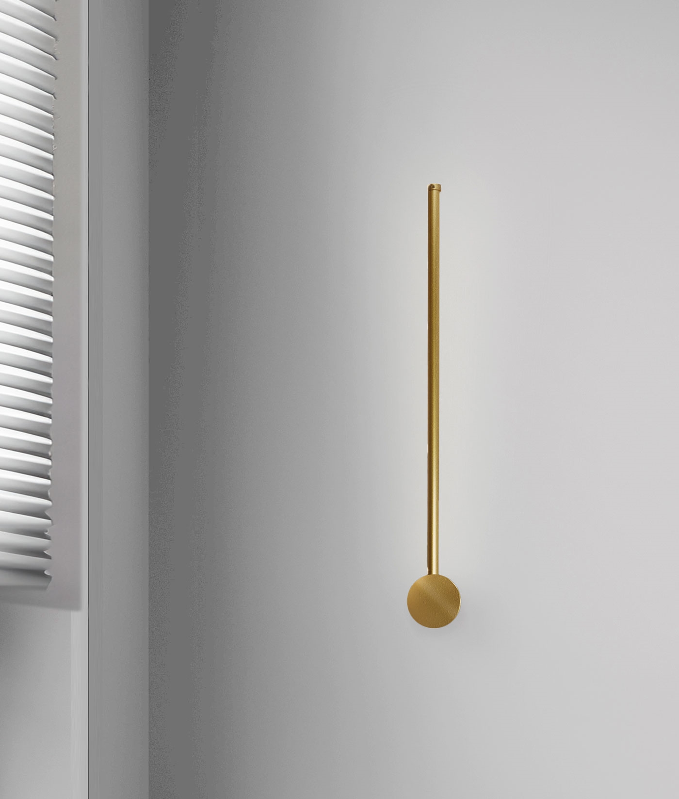 Gold Finish Slim and Tall LED Wall Light Warm White Light