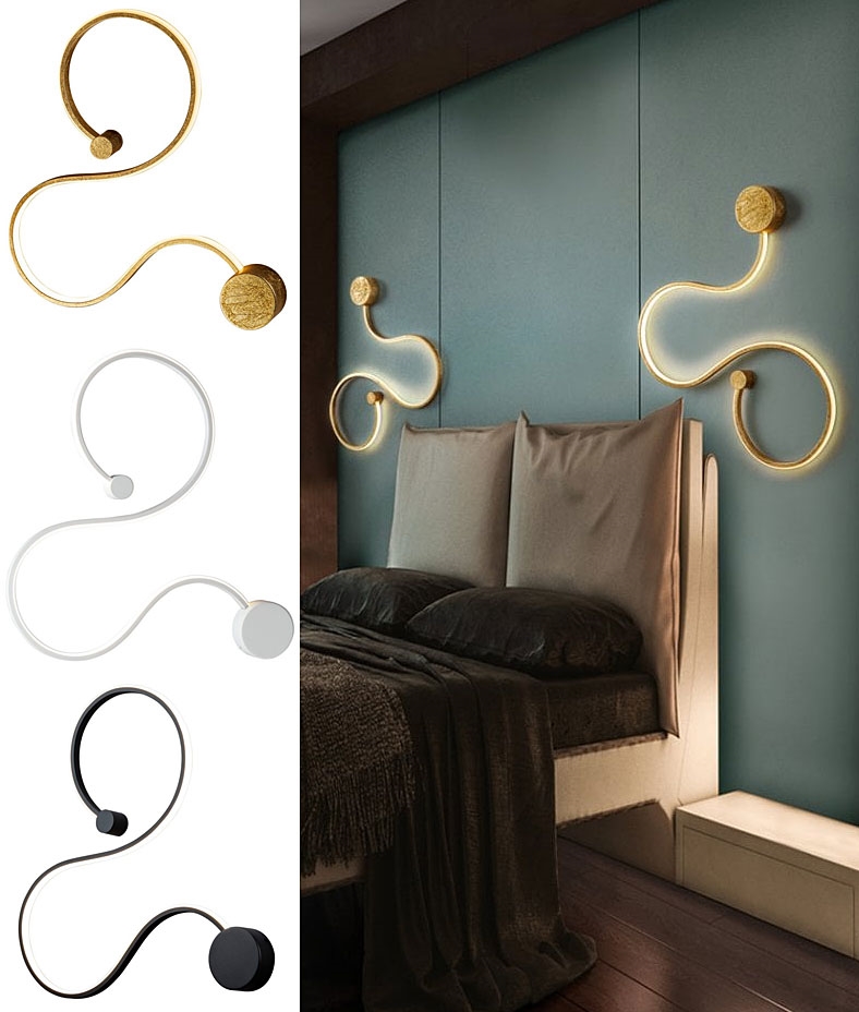 LED Swirl Wall Light with Slim Profile in 3 Finishes