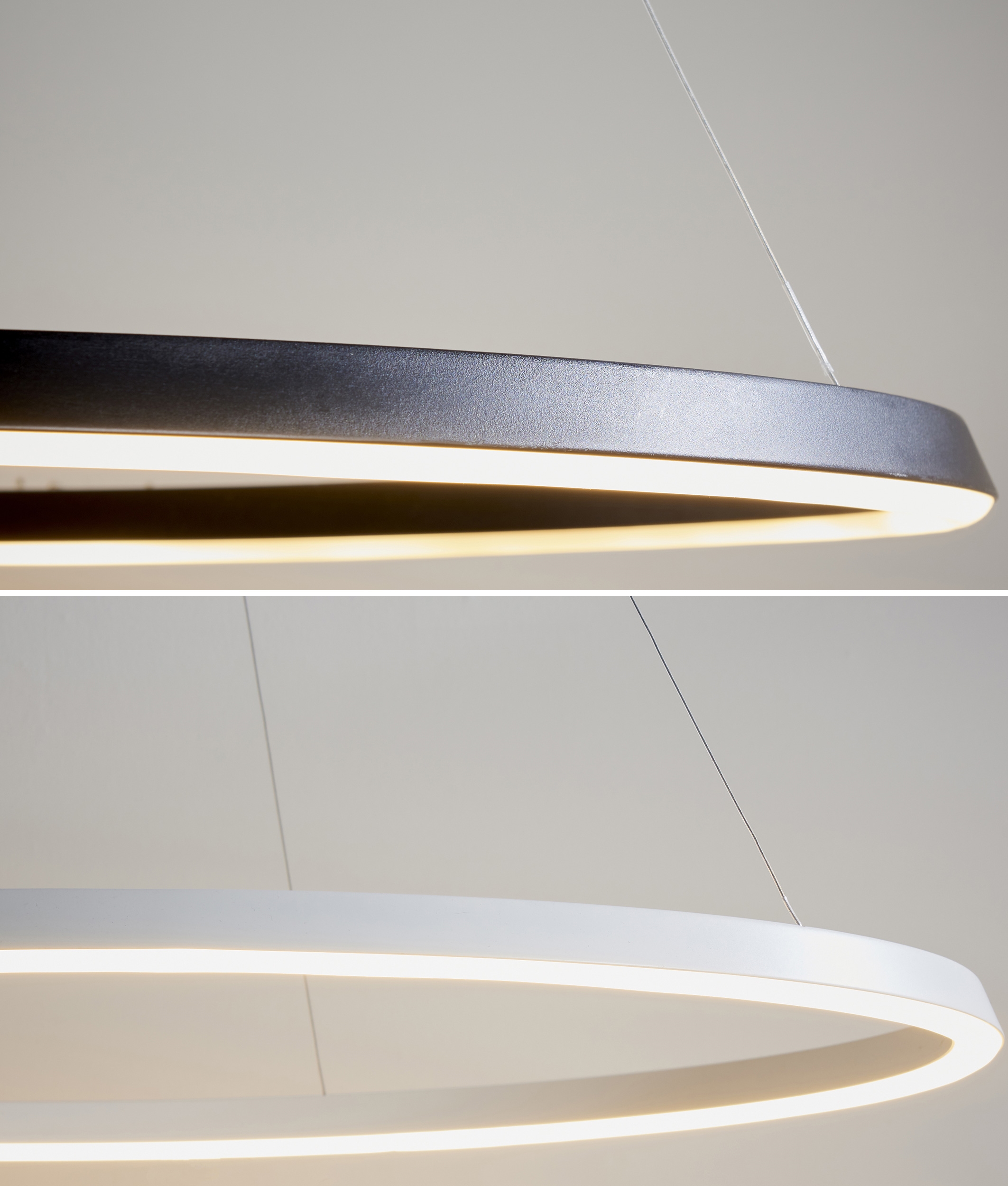 Contemporary 80cm LED Ring Pendant Light - Matt Black or White