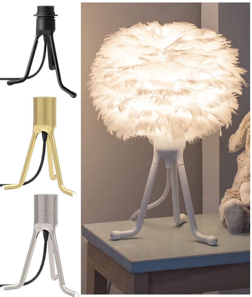 Table Base - Tripod Style, Bendable Height 186mm - 4 Finishes