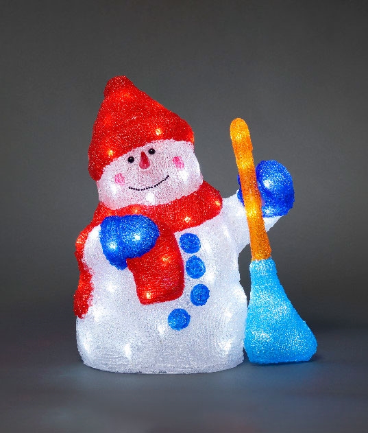 Festive Illuminated Snowman with LEDs for Outdoor or Indoor