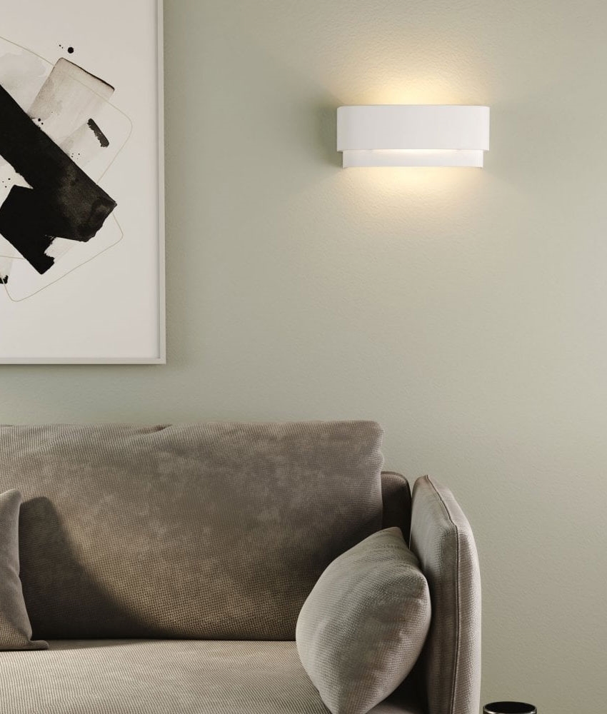 Layered and Curved Plaster Wall Light