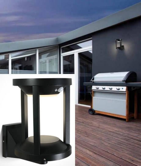 Round Outdoor IP65 Solar Wall Light with Hidden LED - 3 Lighting Modes