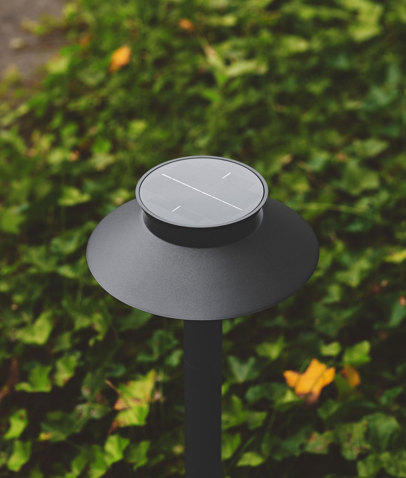 LED Solar Powered Garden Bollard - Nordic Design Dark Grey or Black