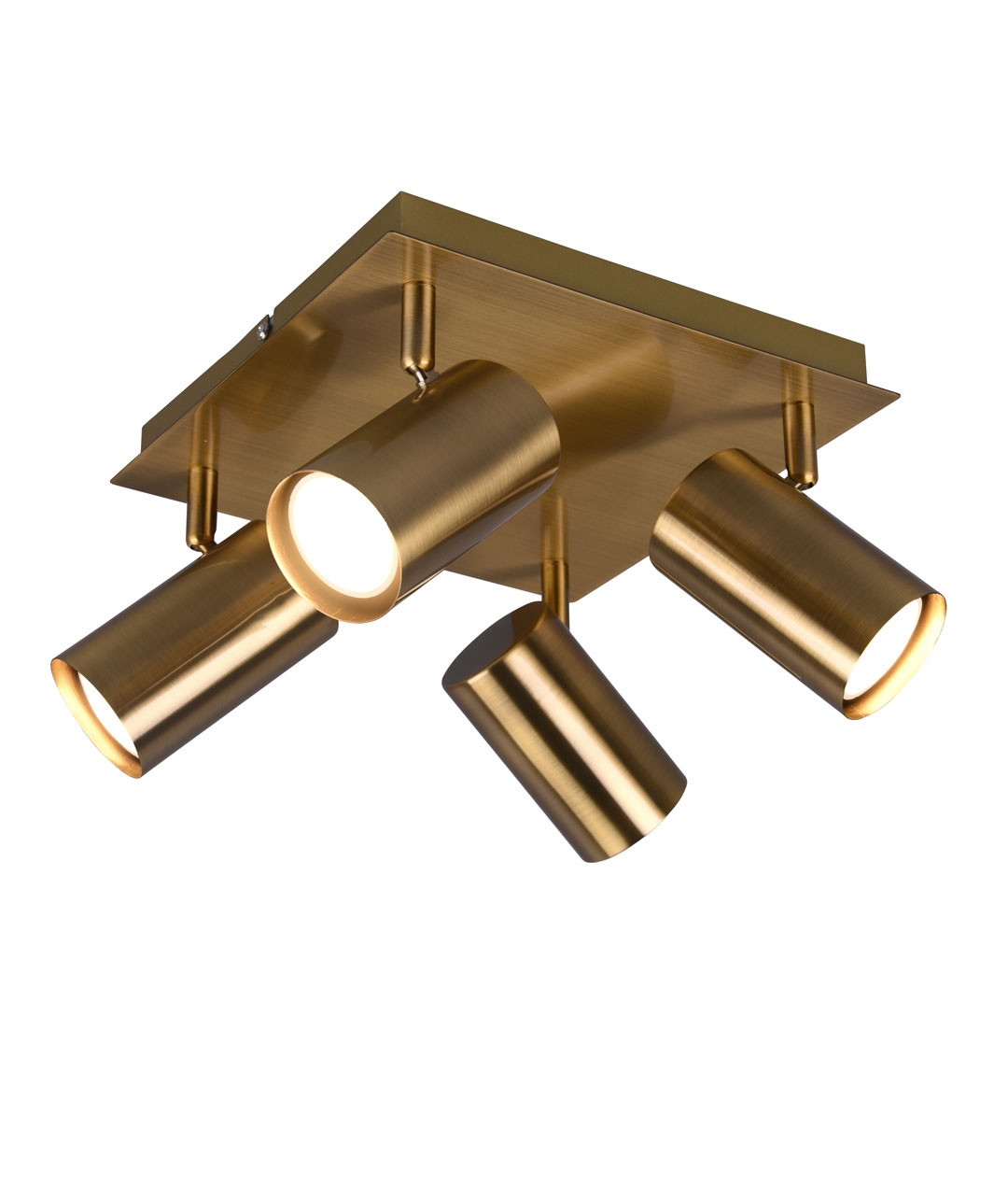 Square 4 Light Adjustable Ceiling Plate - Antique Brass