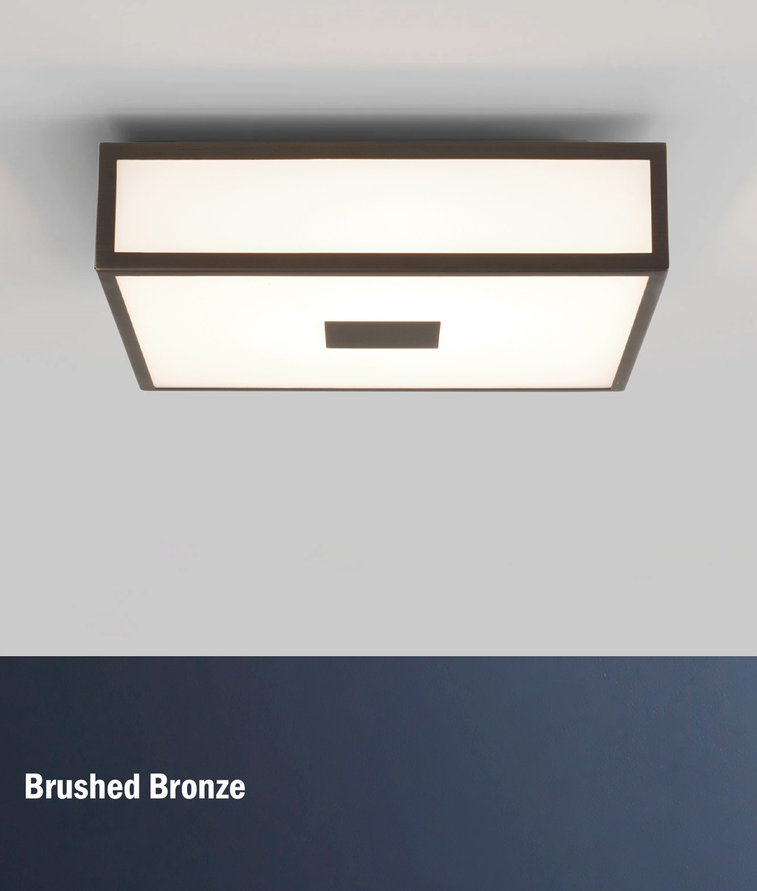 Opal Glass Square Bathroom Ceiling Light in Art Deco Style