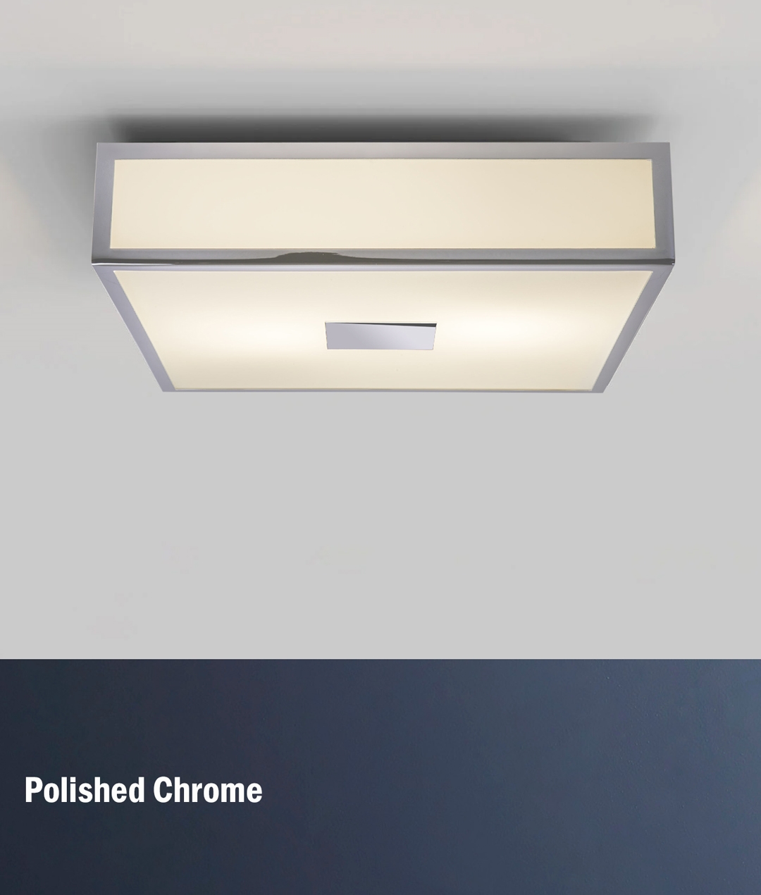 Opal Glass Square Bathroom Ceiling Light in Art Deco Style