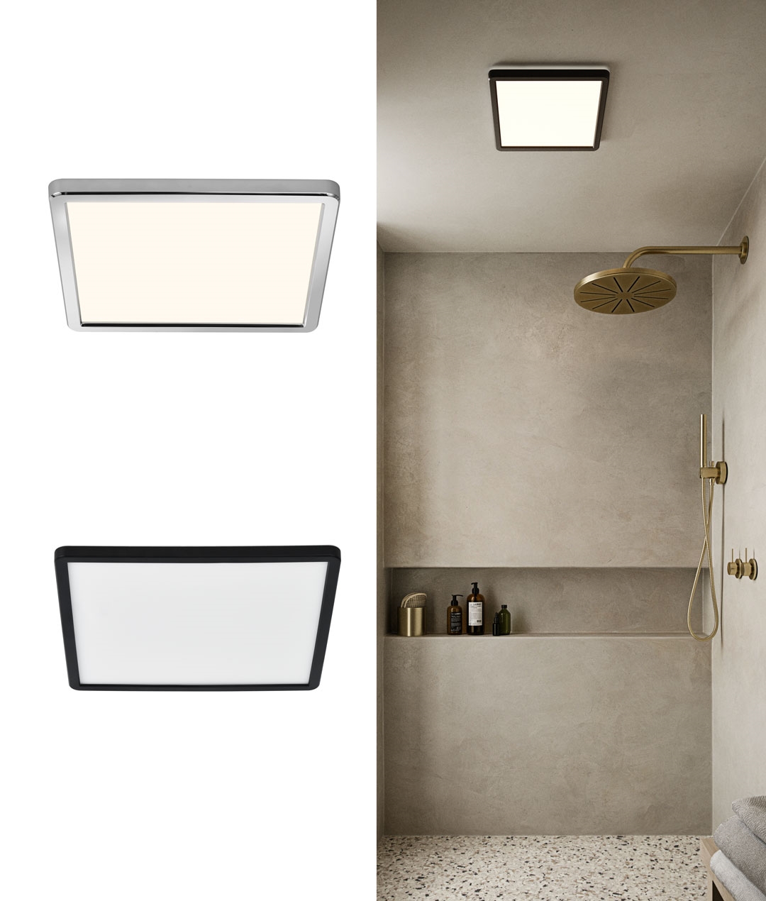 LED Square Panel Ceiling Light with In-Built Dimmer - IP54