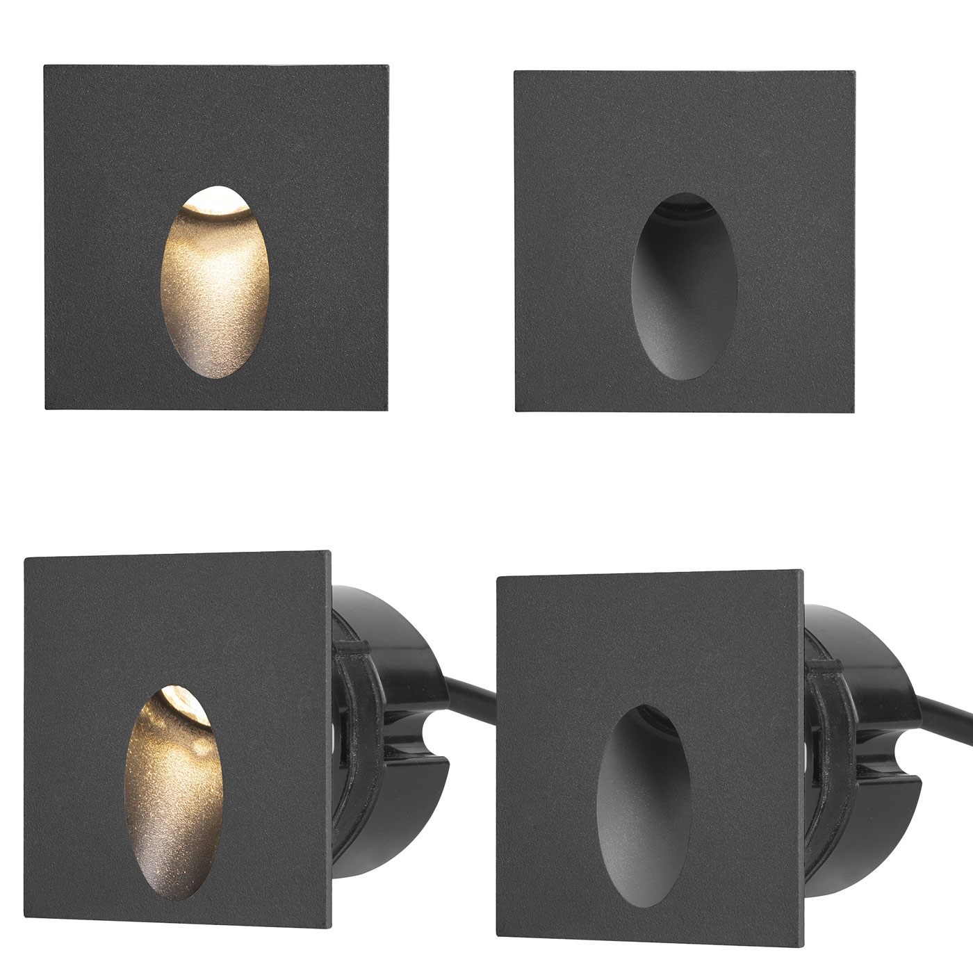 Recessed Black LED Wall Light for Steps and Low Level Lighting