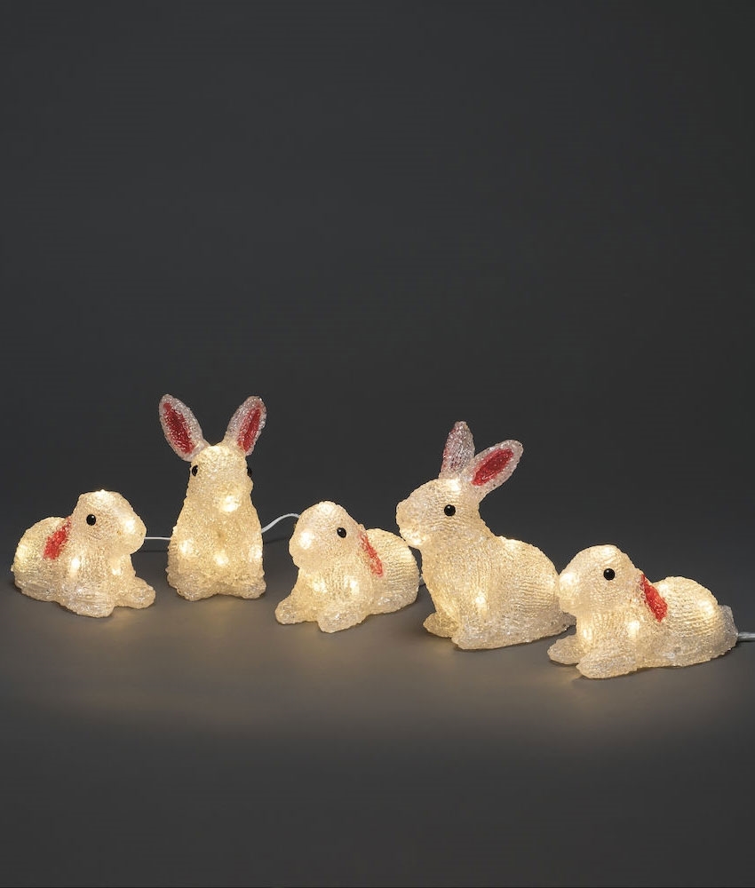 Konstsmide Outdoor or Indoor Use LED Rabbit String Light Set - Pack of 5