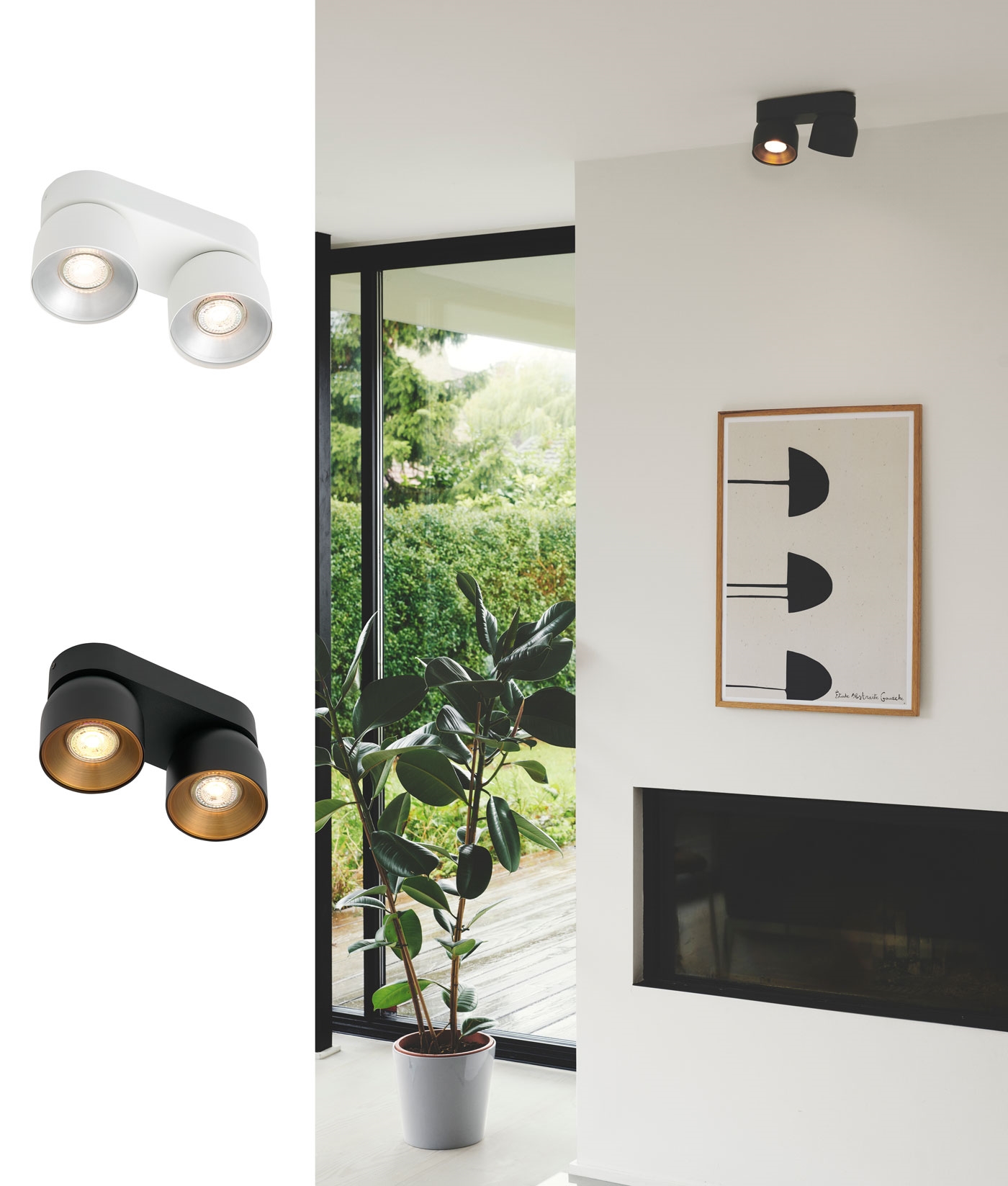 GU10 Adjustable Surface Mounted Double Spotlight