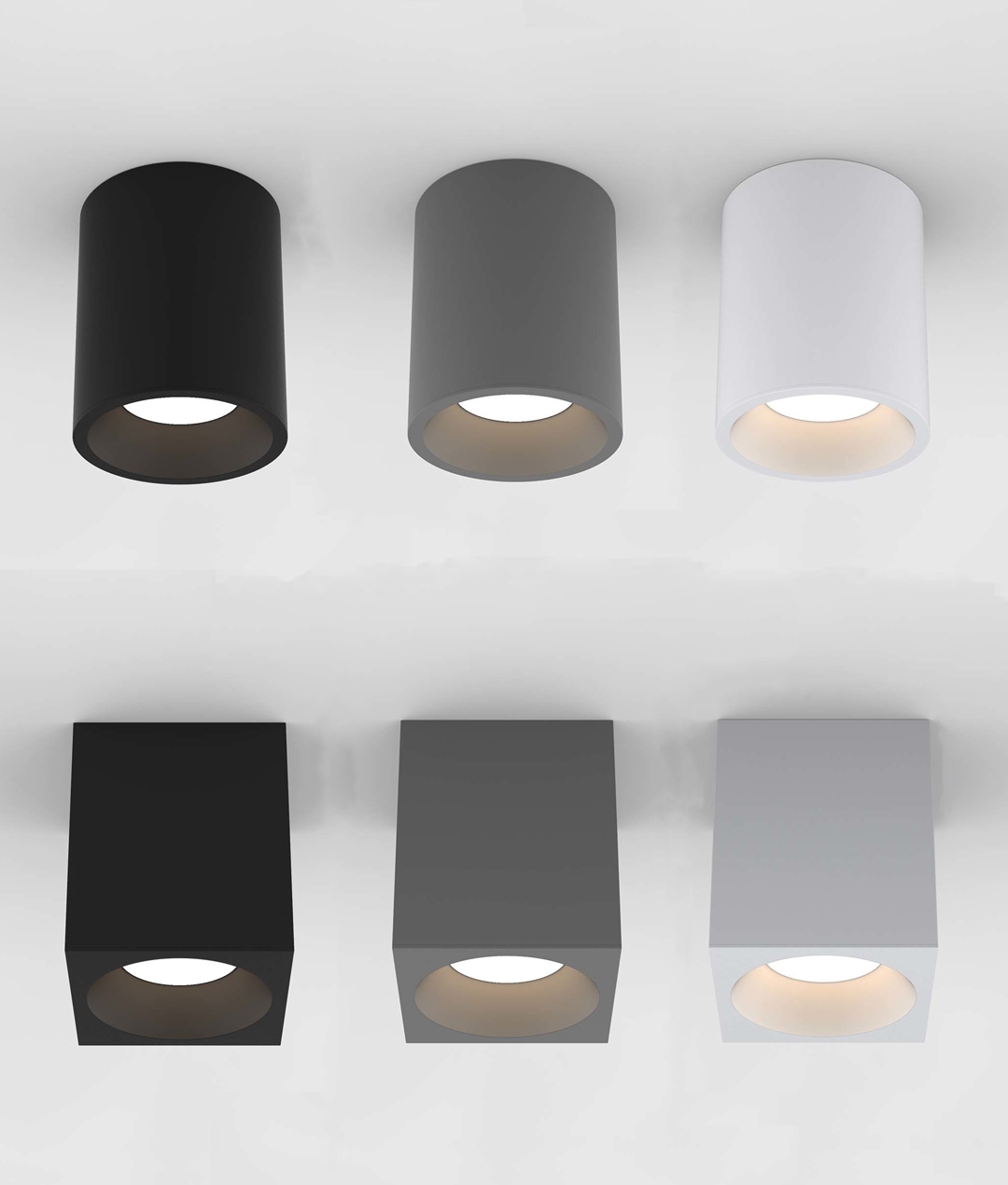 Fixed LED Surface Mounted Spotlight in Black, Grey or White