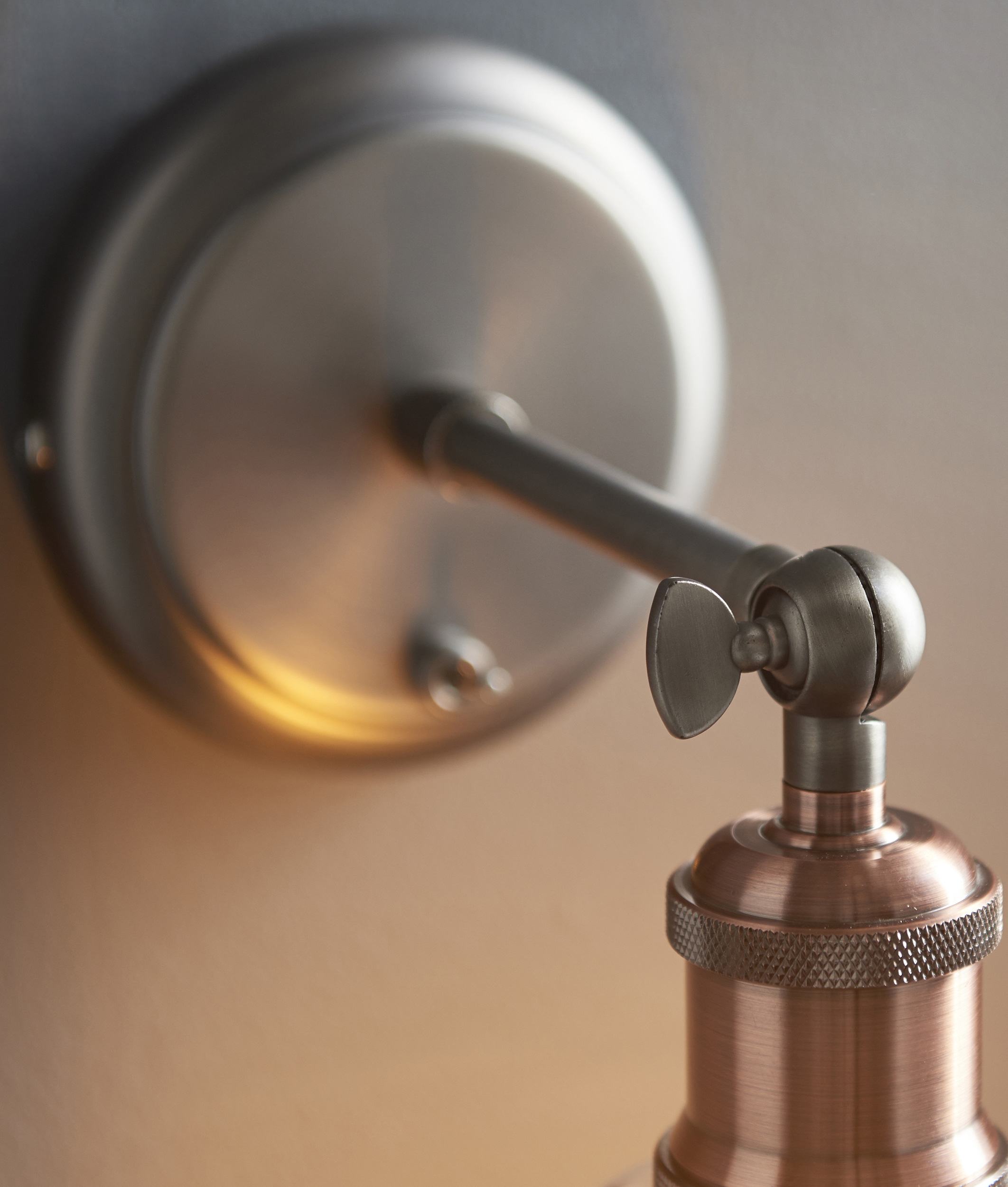 Industrial Adjustable Switched Wall Light With A Clear Glass, Cone ...