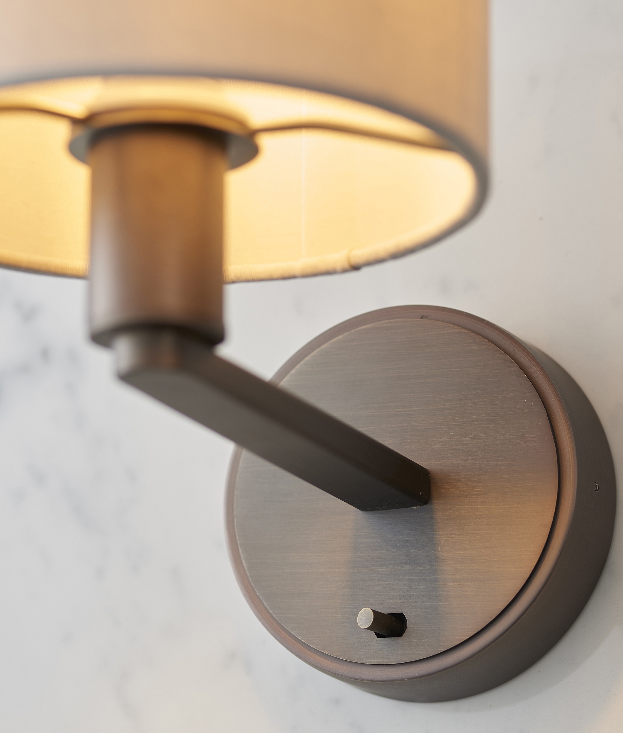 Modern Switched Wall Light with Fabric Shade