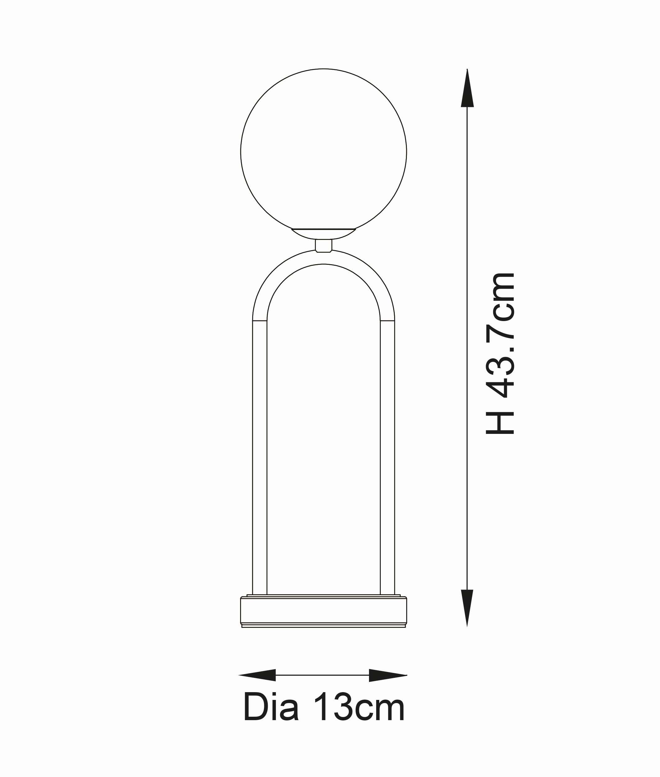 Art Deco Black & Opal Glass Table Light
