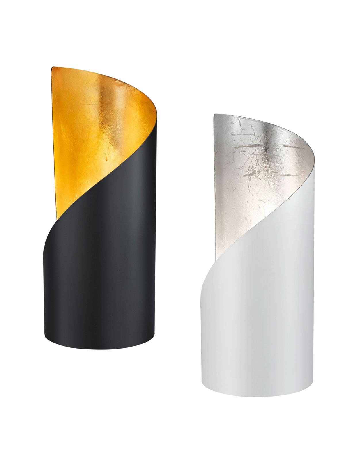 Table or Floor Uplight - Black and Gold or White and Silver